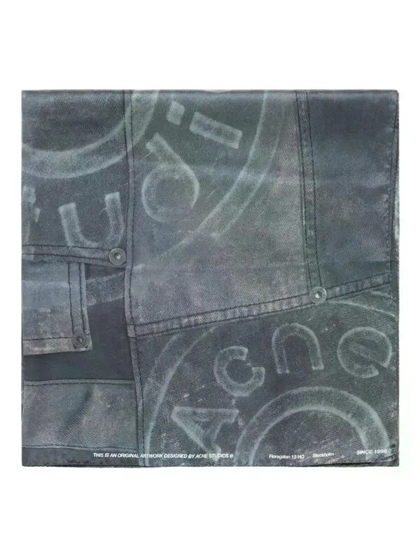 Acne Studios Printed Silk Scarf - Blue