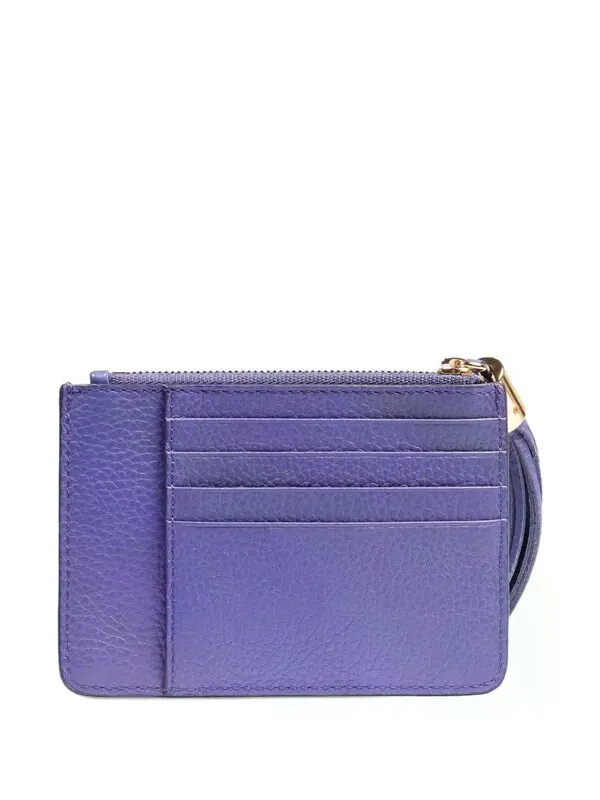 LANCEL Tassel Zip-around Card Holder - Purple