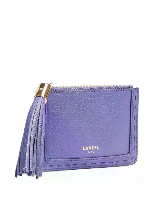 LANCEL Tassel Zip-around Card Holder - Purple