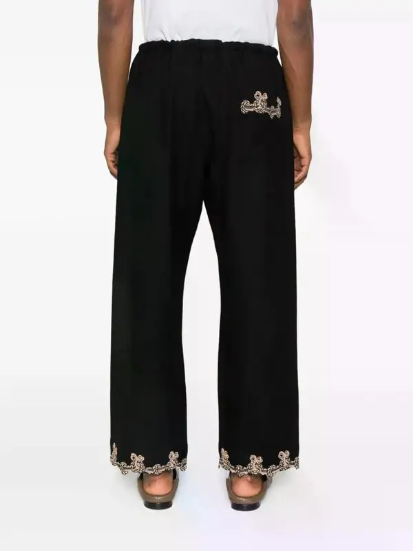 BODE Lace-trimmed Drawstring Trousers