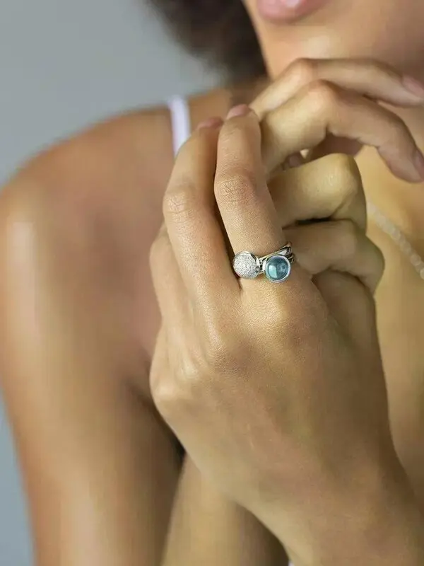 Tamara Comolli 18k White Gold Bouton Diamond Ring
