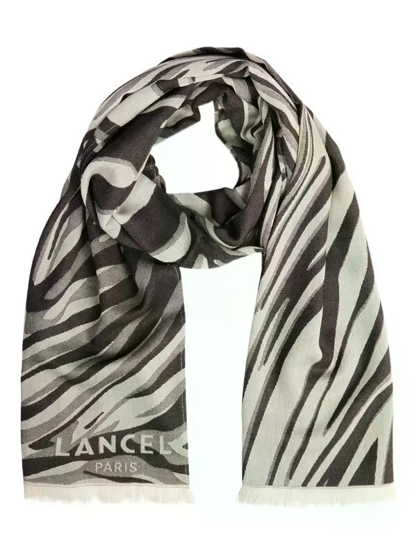 LANCEL Zebra Mania Wool Scarf