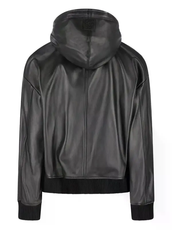Loewe Hooded Leather Jacket - Black