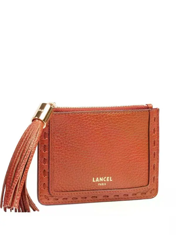 LANCEL Tassel Zip-top Card Holder - Orange