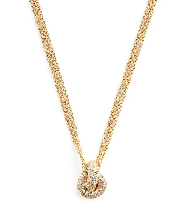ENGELBERT Legacy Knot Diamond Pendant Necklace - Gold