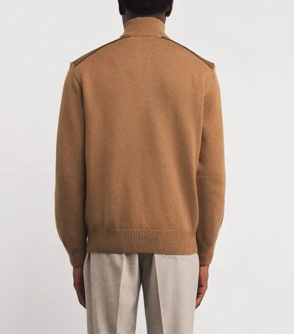 Paul & Shark Wool-cashmere Quarter-zip Sweater