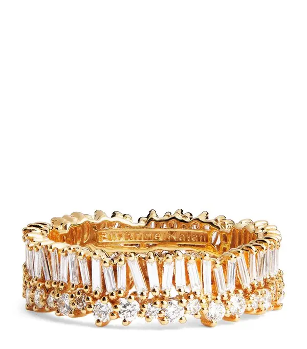 SUZANNE KALAN Yellow And Diamond Eternity Ring - Gold