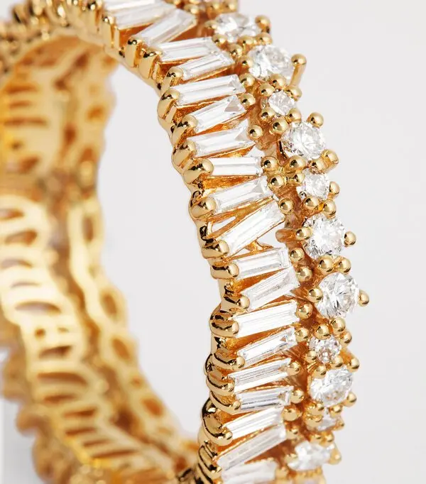 SUZANNE KALAN Yellow And Diamond Eternity Ring - Gold