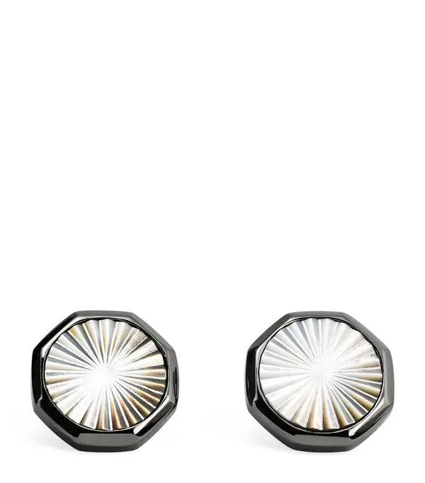 Tateossian Gunmetal Mother-of-pearl Sunbursts Cufflinks - Grey