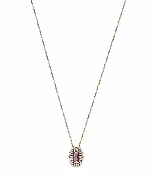 SUZANNE KALAN Diamond And Sapphire Necklace - Rose Gold