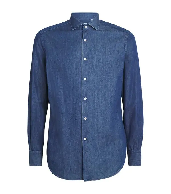 Pal Zileri Cotton Chambray Shirt - Navy