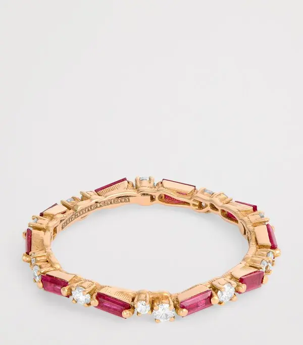 SUZANNE KALAN Diamond And Ruby Eternity Ring