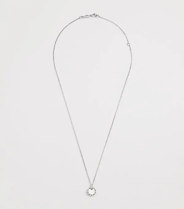 SUZANNE KALAN Mini Diamond Circle Pendant Necklace - White