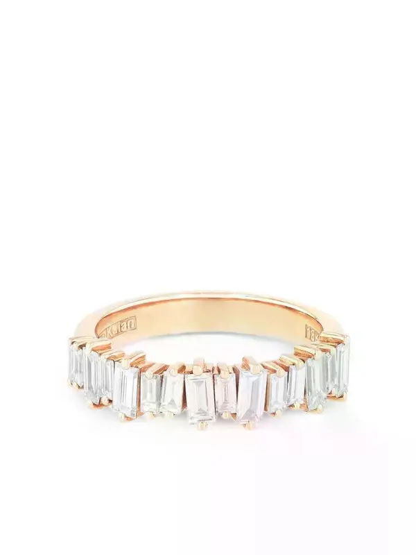 SUZANNE KALAN 18k Rose Gold Diamond Band Ring - Pink