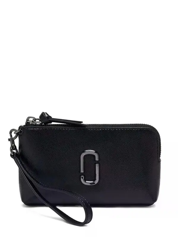 Marc Jacobs The Snapshot Leather Zip Wristlet - Black