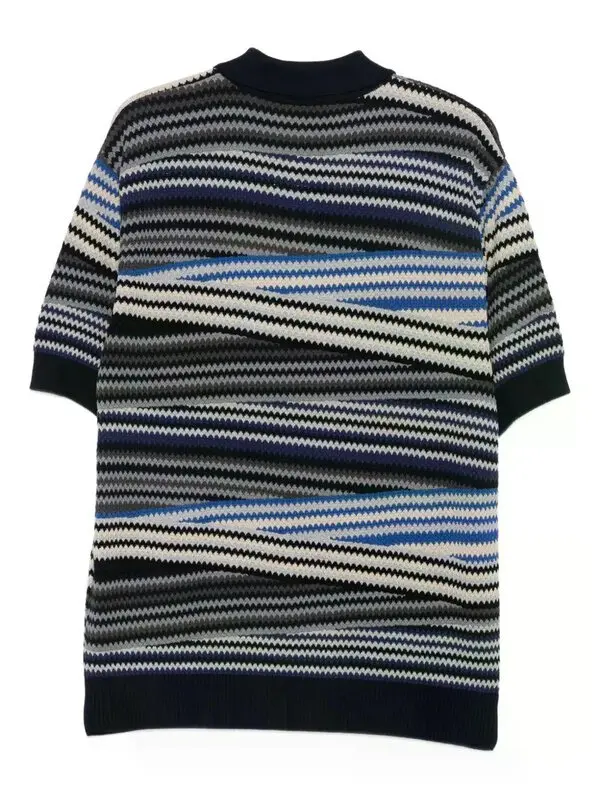 Missoni Striped Zig-zag Polo Shirt - Black