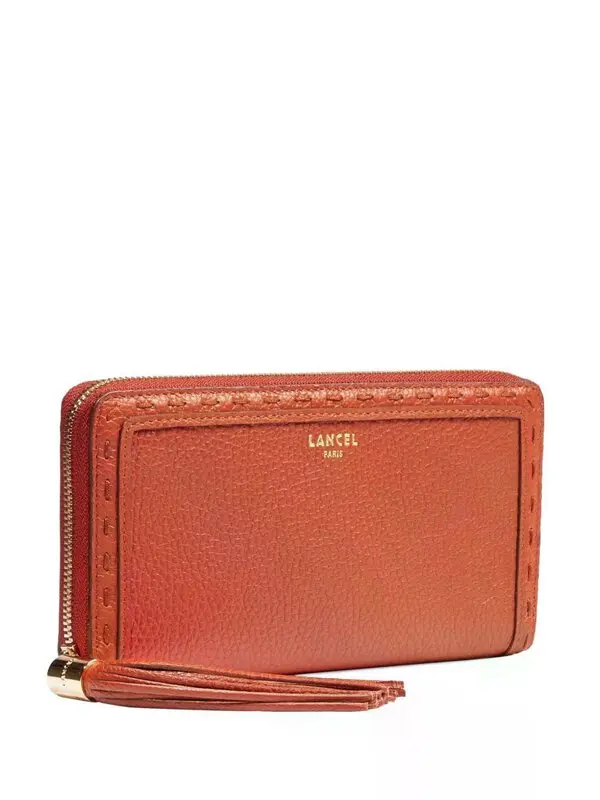 LANCEL Tassel Zip-around Wallet - Orange