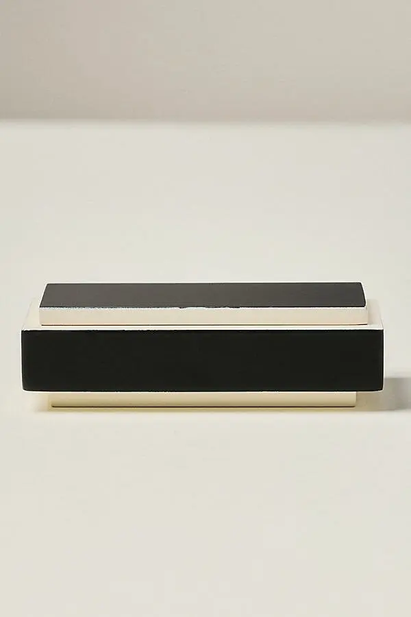 Anthropologie Modern Lacquer Box - Black/white