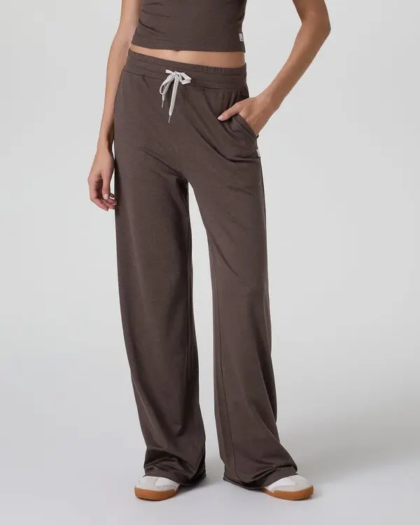 Vuori Halo Essential Wide-leg Pants - Java Heather