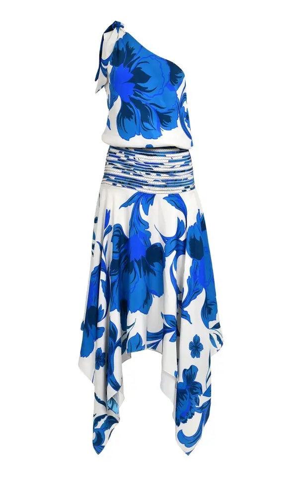 FRANCESCA MIRANDA Halia One-shoulder Midi Dress - Blue