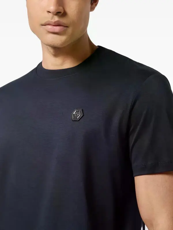 Philipp Plein Logo-patch Cotton T-shirt - Blue