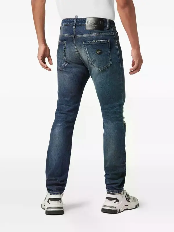 Philipp Plein Distressed Straight-cut Jeans