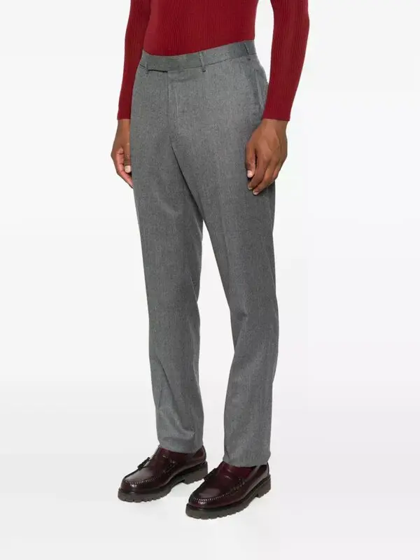 Zegna Wool Tailored Trousers - Grey