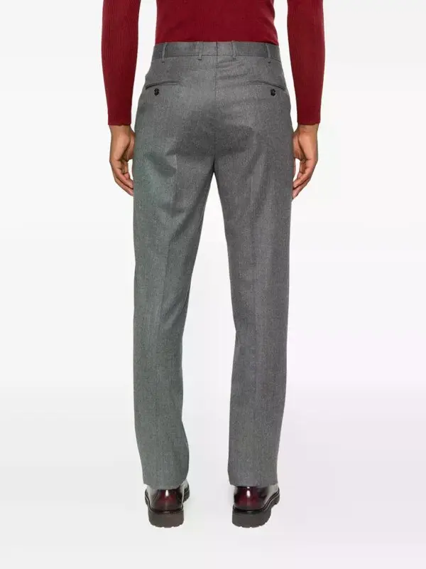Zegna Wool Tailored Trousers - Grey