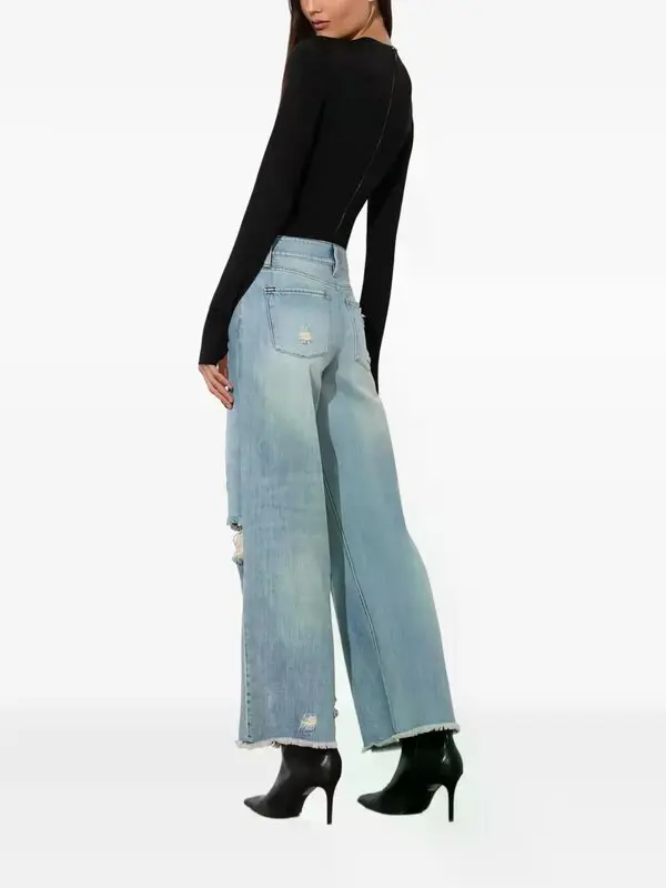 Alice + Olivia Devoe Distressed Raw-hem Jeans