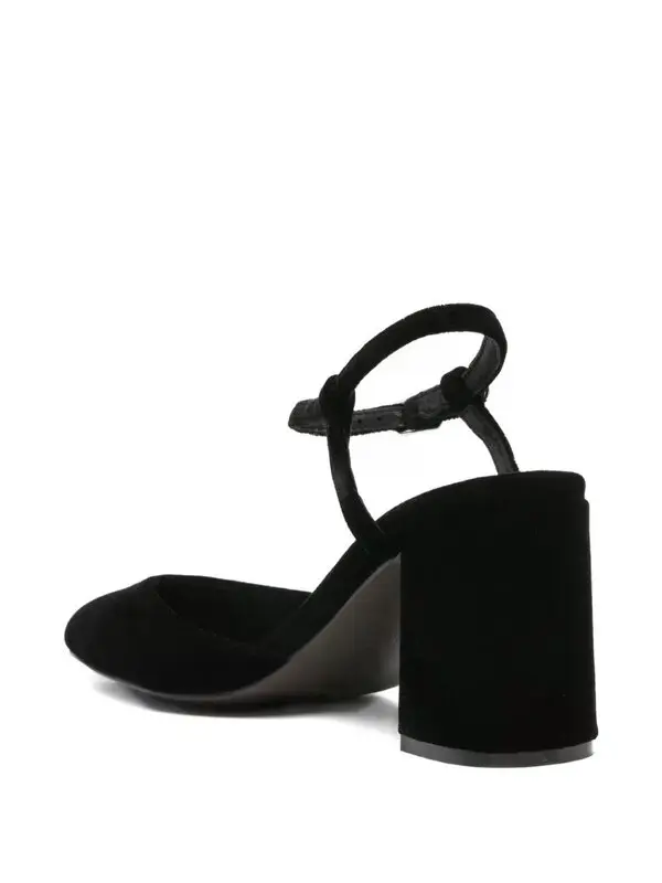BIBI LOU 80mm Ankle-strap Block-heel Pumps - Black