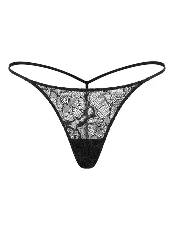 ZHILYOVA Tara Floral-lace Thong - Black