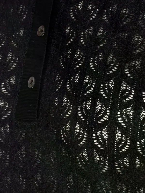 Pinko Lace Panel Polo-neck Top