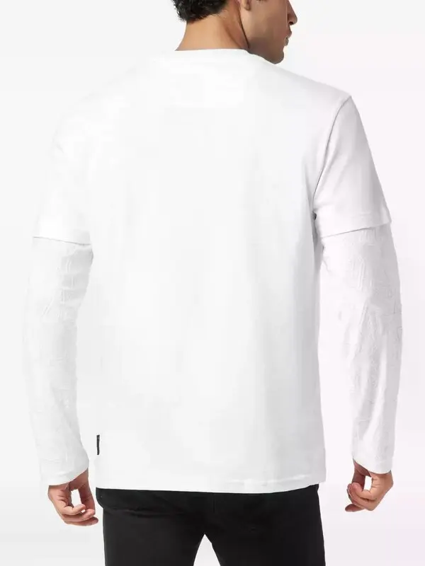 Philipp Plein Double-sleeved Jacquard-crest T-shirt