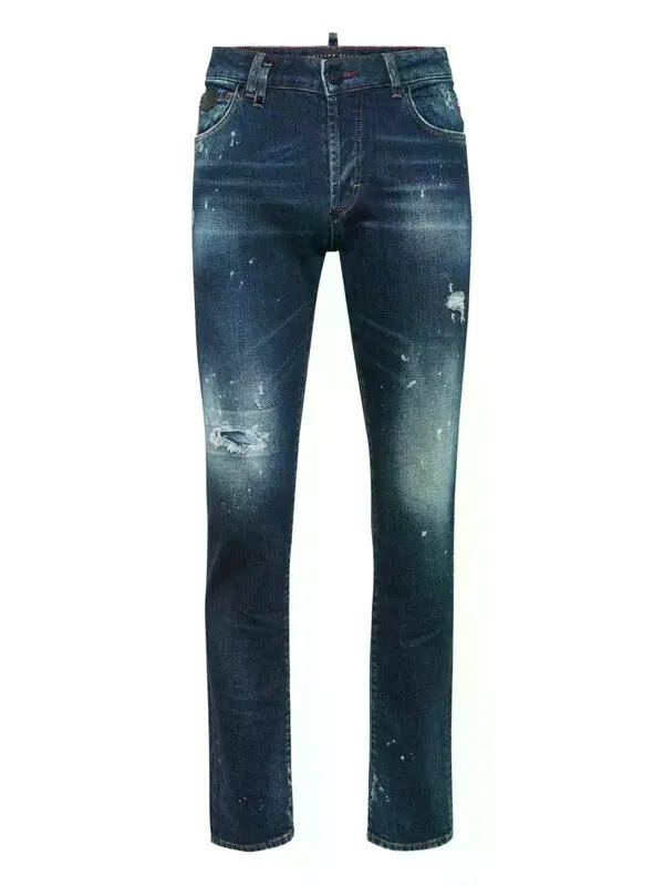 Philipp Plein Paint-splatter Straight-leg Jeans