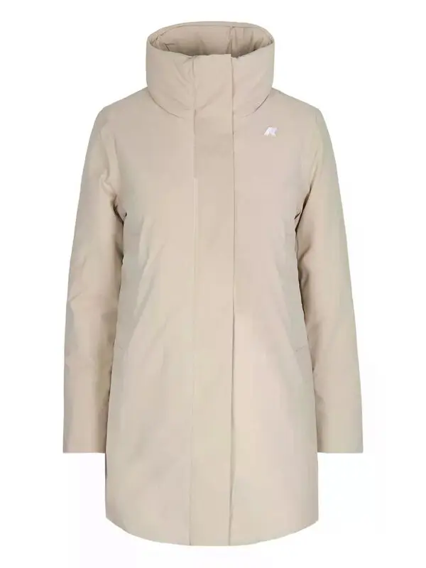 K-WAY High-neck Coat With Logo Plaque