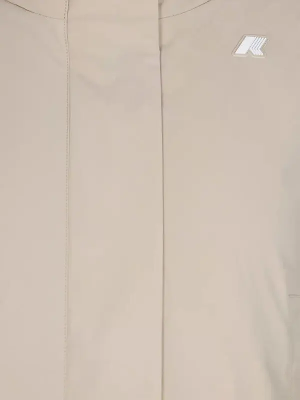 K-WAY High-neck Coat With Logo Plaque