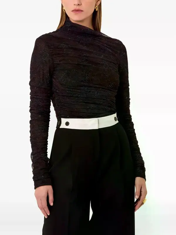 NICHOLAS Joey" Snake-print Ruched Top