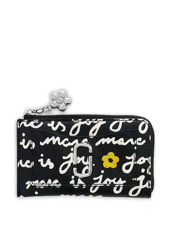 Marc Jacobs The Joy Floral-print Zip-top Wallet - Black