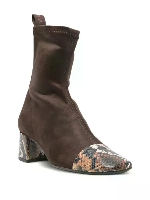 PEDRO MIRALLES 50mm Snakeskin-panel Sock Boots