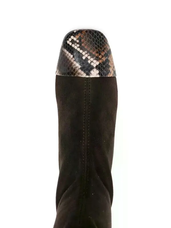 PEDRO MIRALLES 50mm Snakeskin-panel Sock Boots