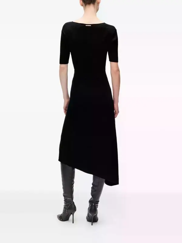 Karl Lagerfeld Ribbed Asymmetric Midi Dress