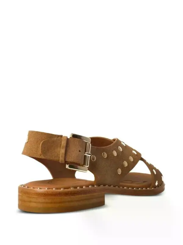 CALCE Cross-strap Studded Sandals