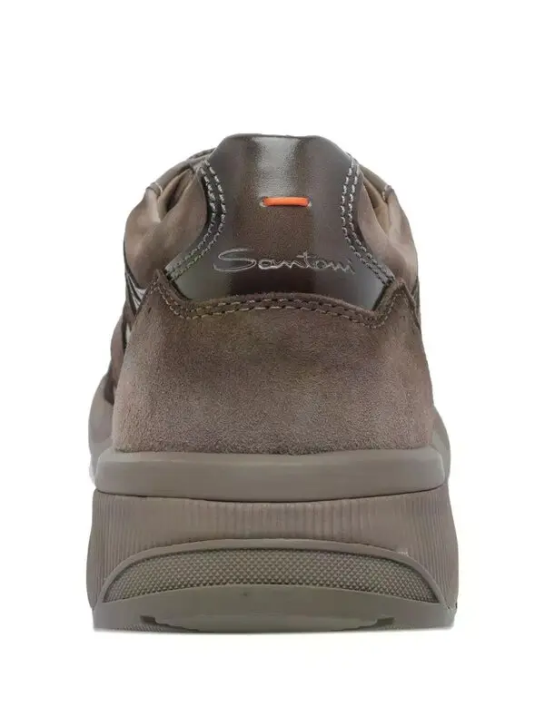 Santoni Innova Leather Suede Sneakers - Brown