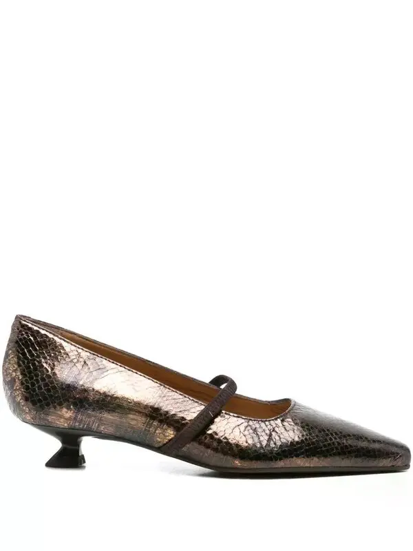 PEDRO MIRALLES 30mm Metallic Leather Pumps