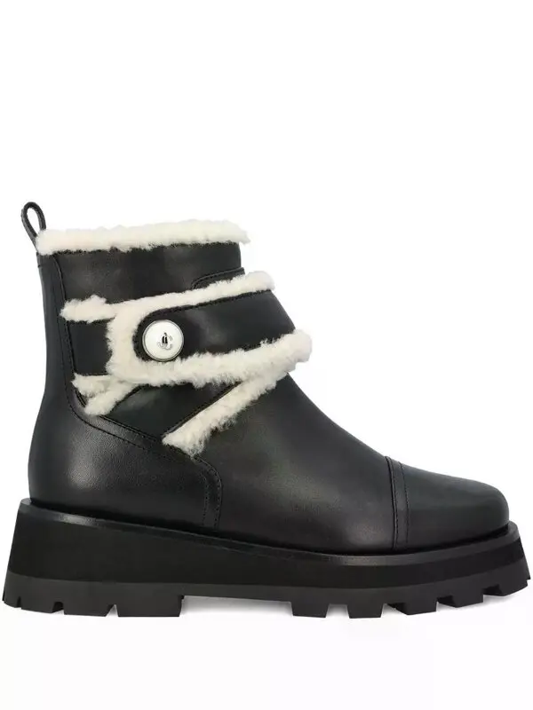 JIMMY CHOO Meena Shearling-trimmed Boots - Black