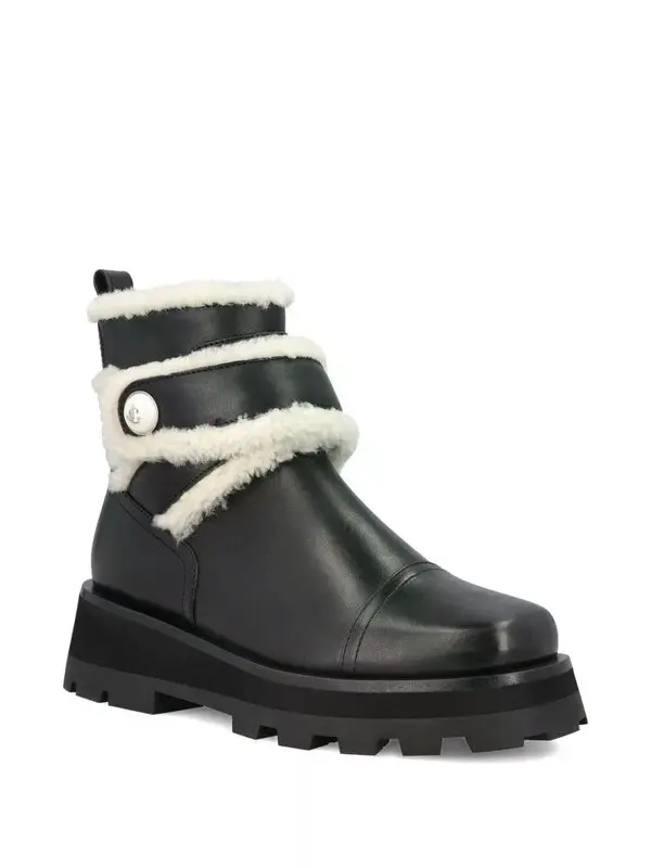 JIMMY CHOO Meena Shearling-trimmed Boots - Black
