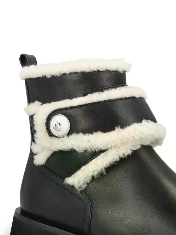 JIMMY CHOO Meena Shearling-trimmed Boots - Black