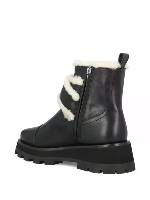 JIMMY CHOO Meena Shearling-trimmed Boots - Black