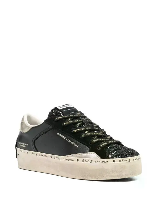 CRIME LONDON Glitter-panel Platform Sneakers