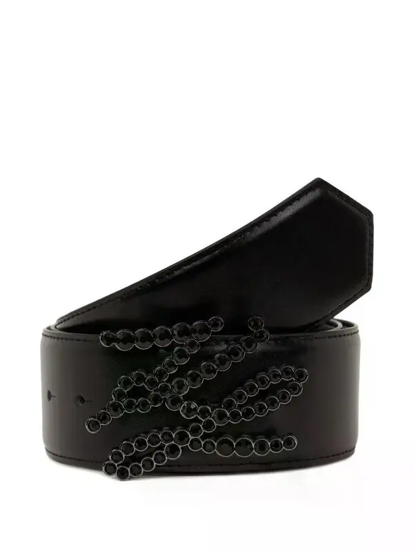 Karl Lagerfeld K/autograph Rhinestones Belt - Black